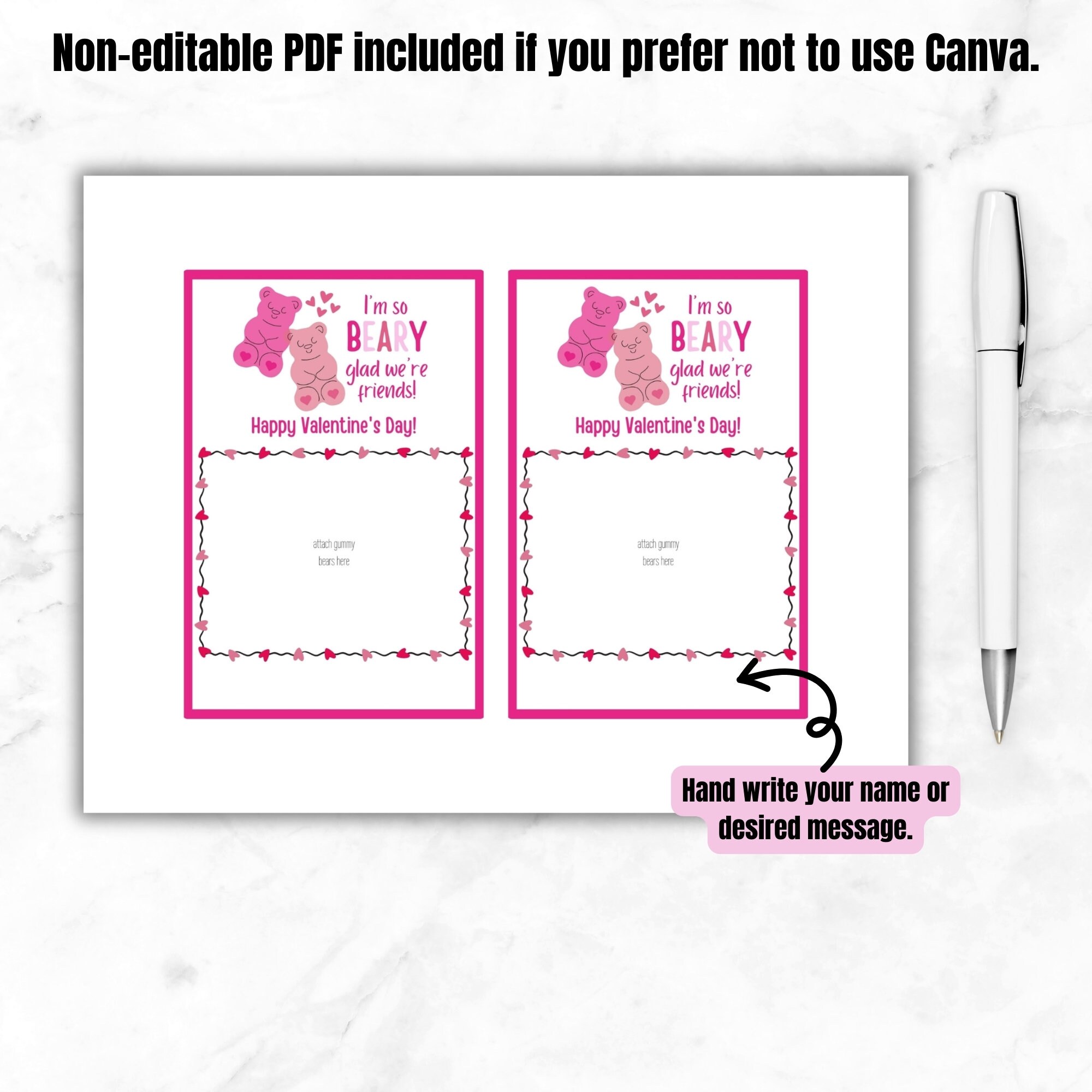 Gummy Bear Valentine Printable Card for Kids Classroom Exchange Gift ...