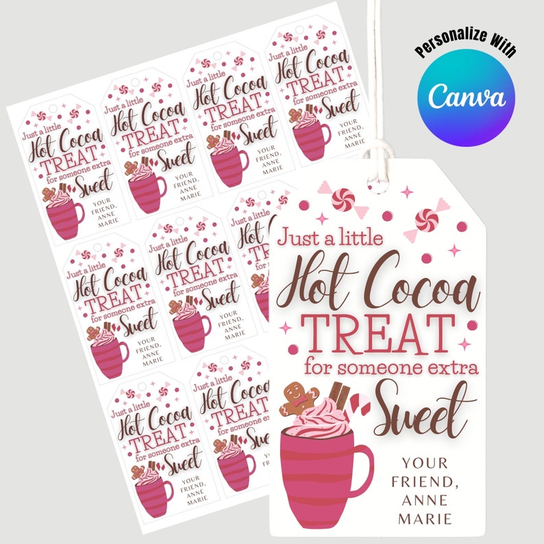 Printable Hot Cocoa Bomb Treat for Someone Extra Sweet Gift Tag Holiday ...