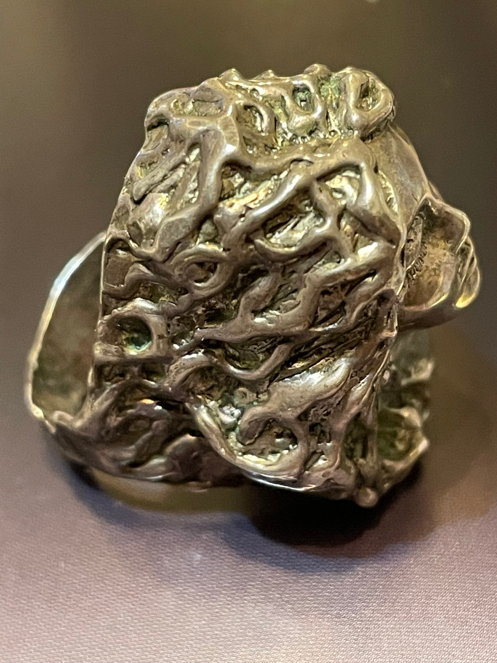 Fabulous Vintage Repousse Snakes Medusa Large Sterling Silver Statement ...