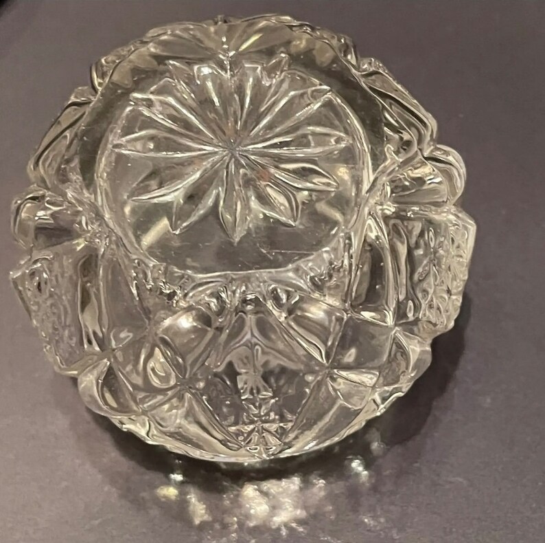 Antique Small Cut Crystal Trinket Box / Pill Box With Sterling Silver ...