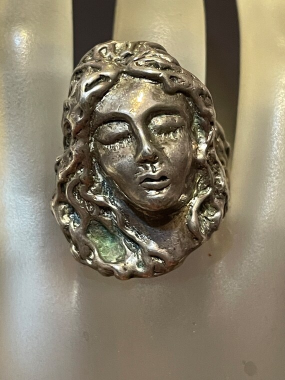 Fabulous Vintage Repousse Snakes Medusa Large Sterlin… - Gem