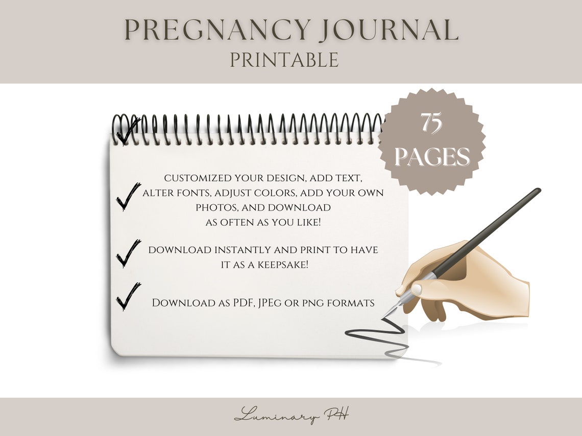 Pregnancy Planner Printable, Printable Pregnancy Journal, Boho Animals ...