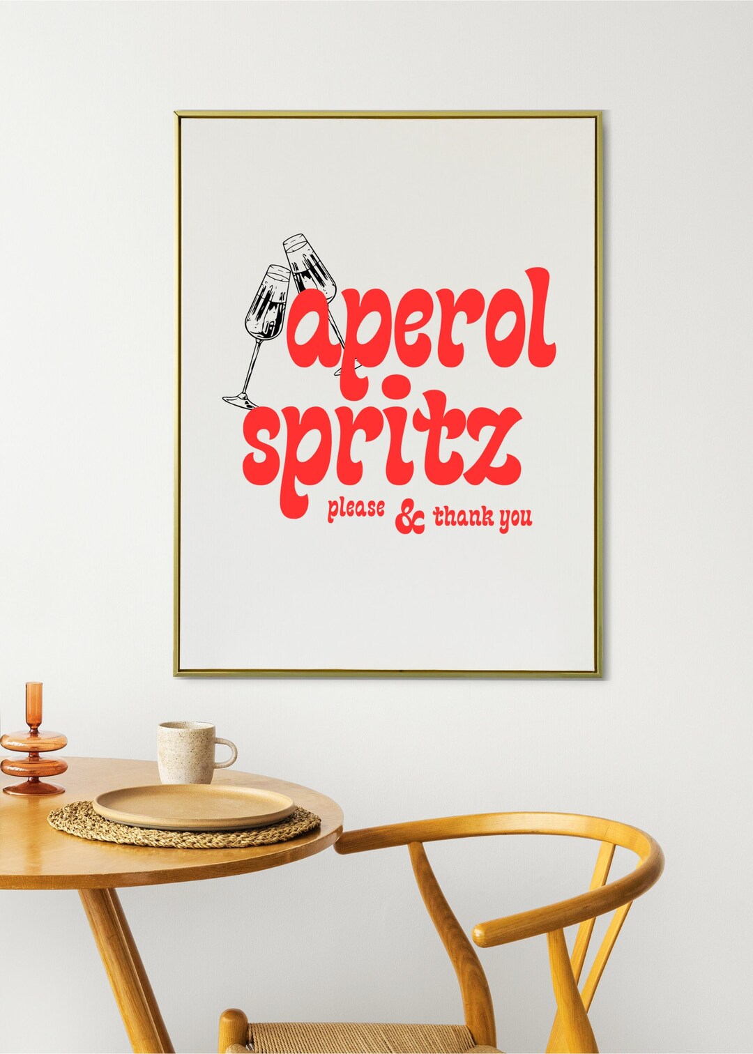 Aperol Spritz Please and Thank You Printable Wall Art Decor - Etsy