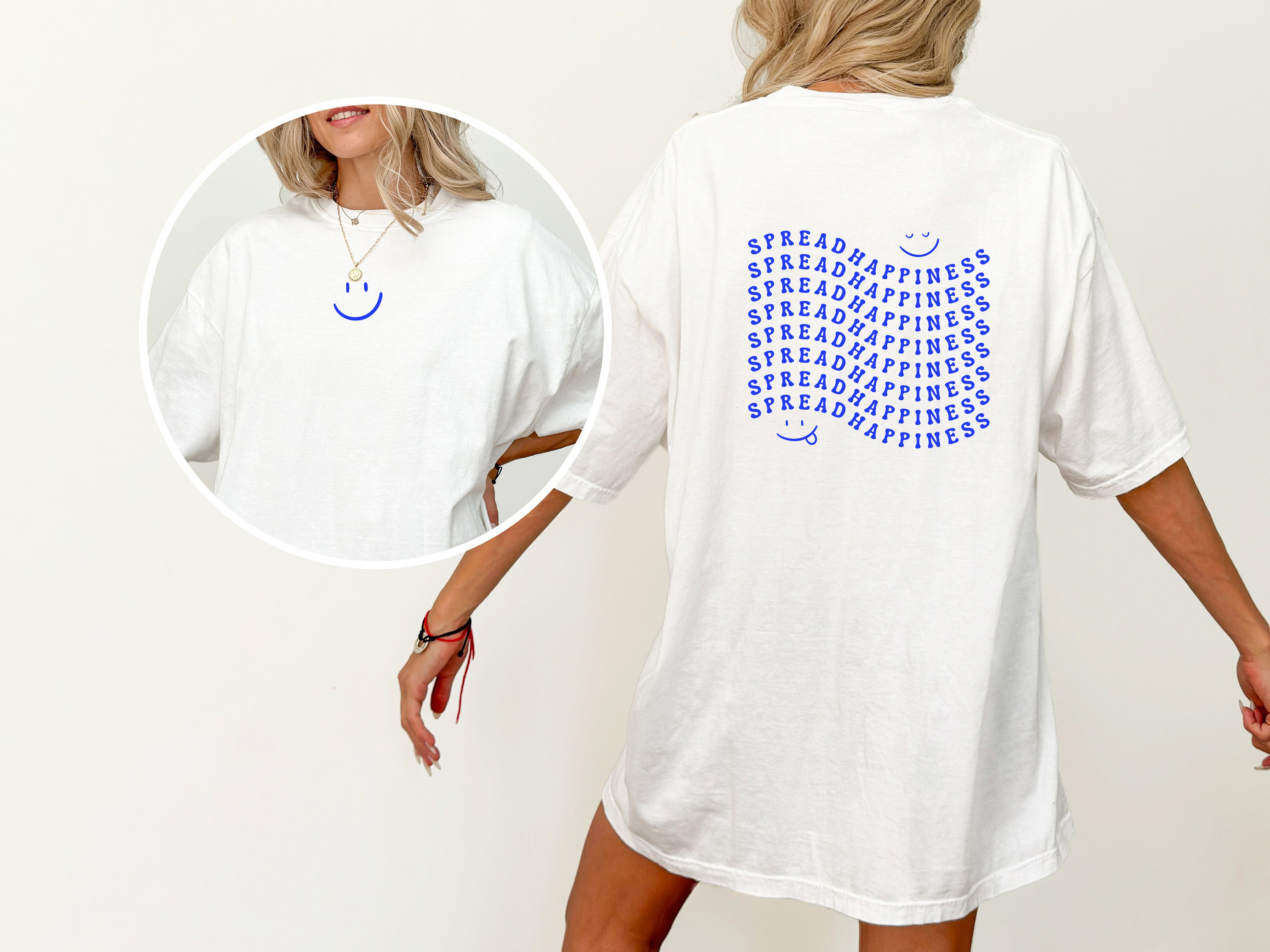 Spread Happiness Aesthetic Smiley Face Good Vibes Positivity Shirt - Etsy