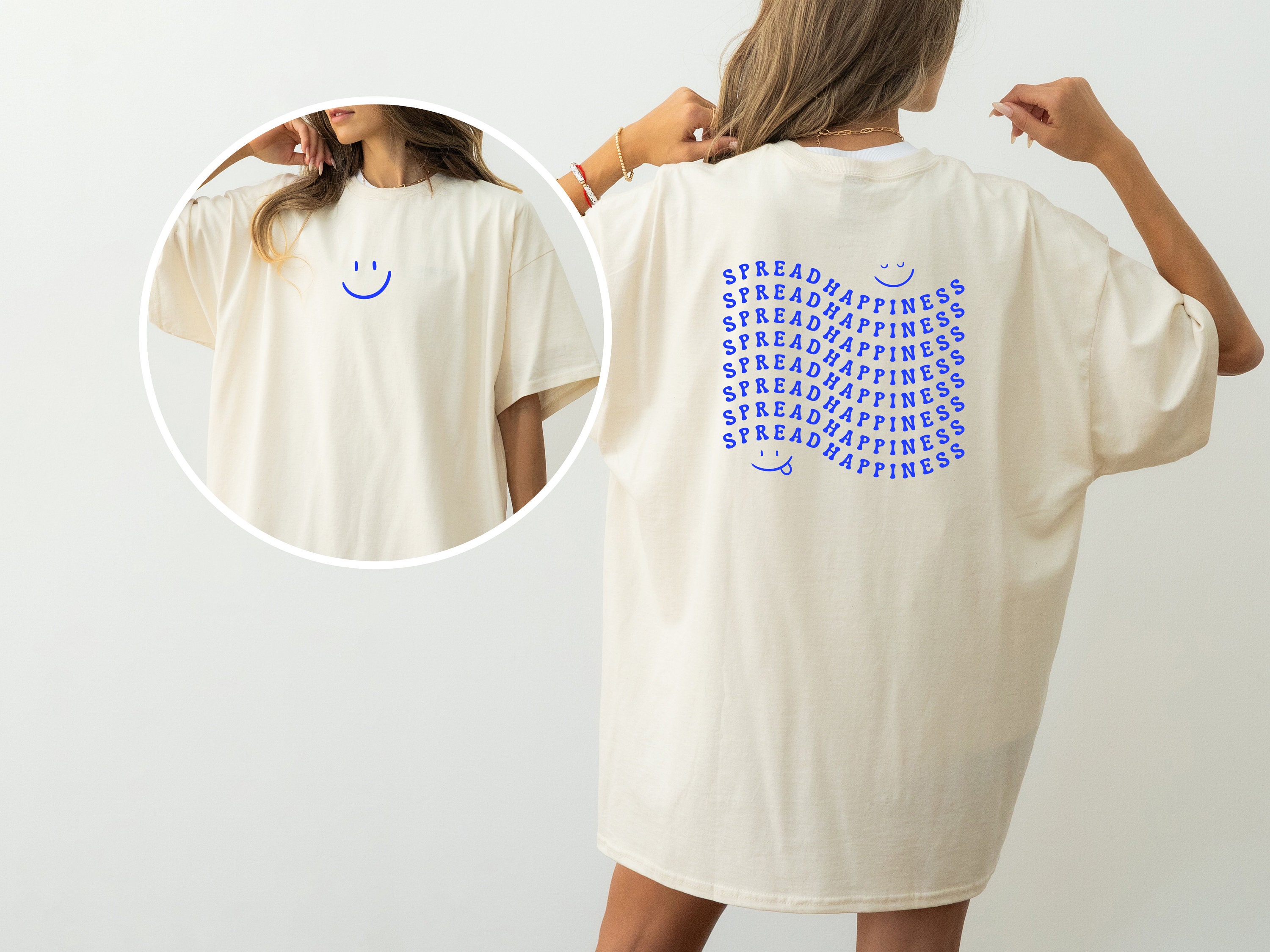 Spread Happiness Aesthetic Smiley Face Good Vibes Positivity Shirt - Etsy