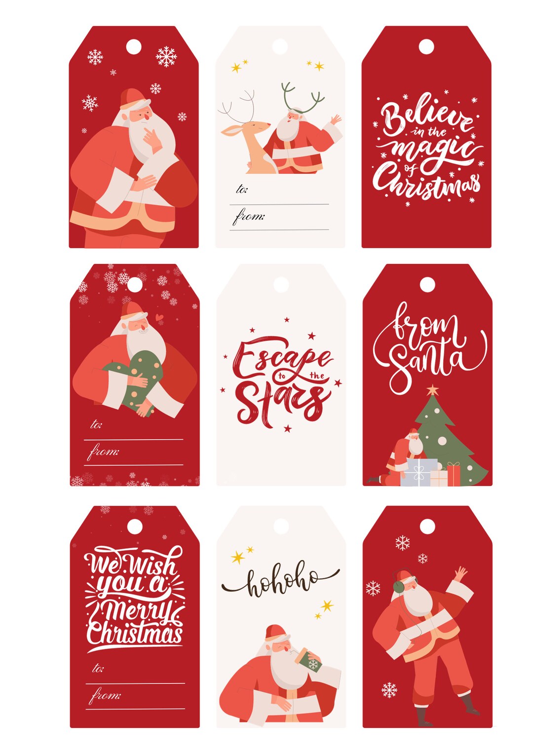Santa Christmas/holiday Gift Tags - Etsy