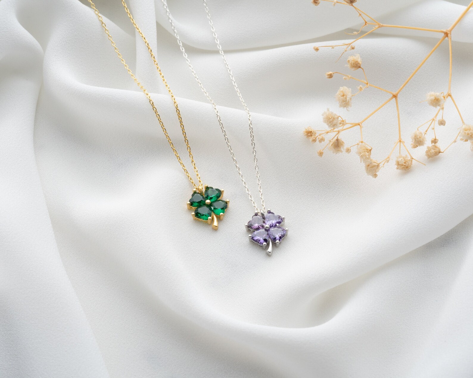 Amethyst Birthstone Necklace, February Birth Flower Necklace ...