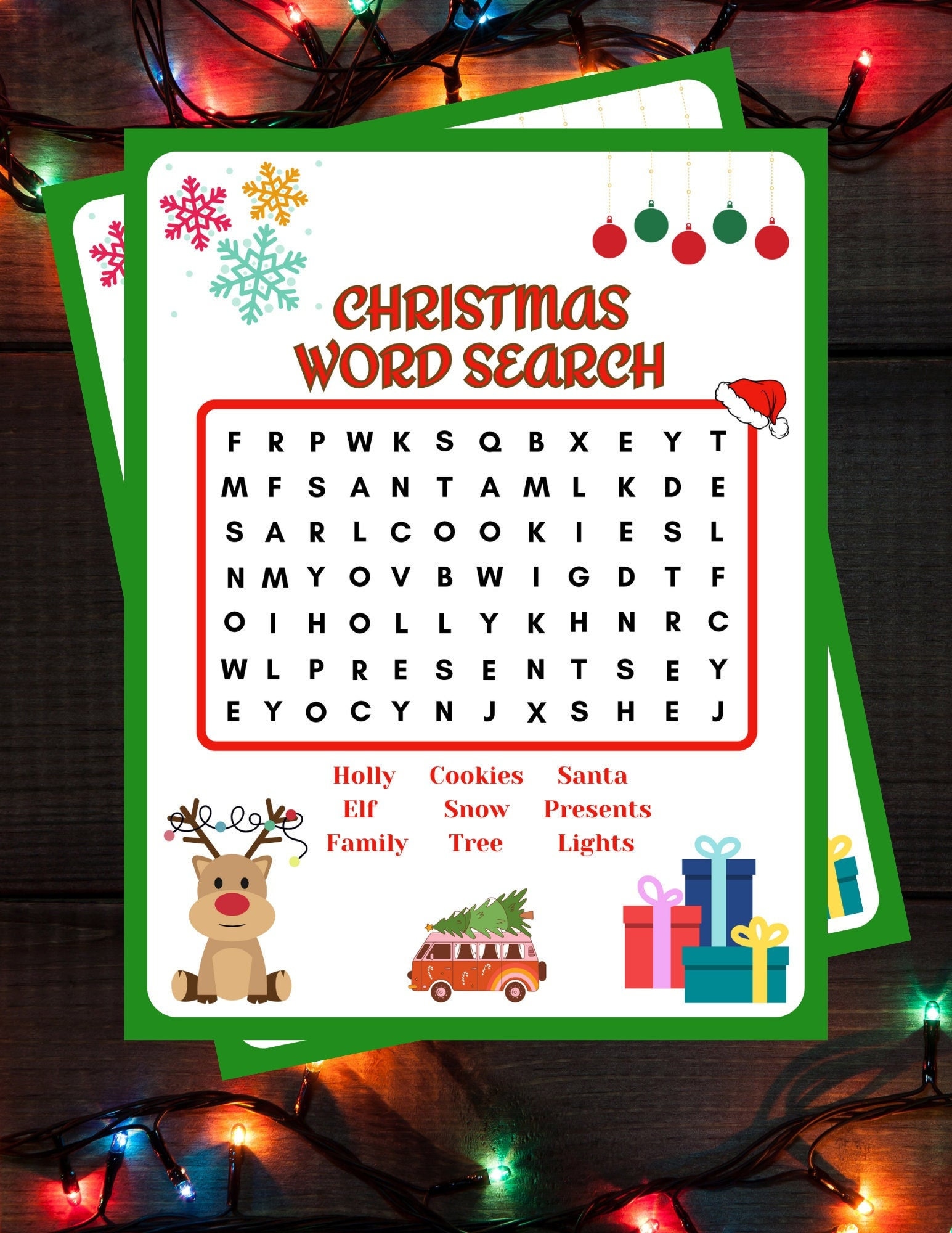 Easy Christmas Word Search for Kids - Etsy