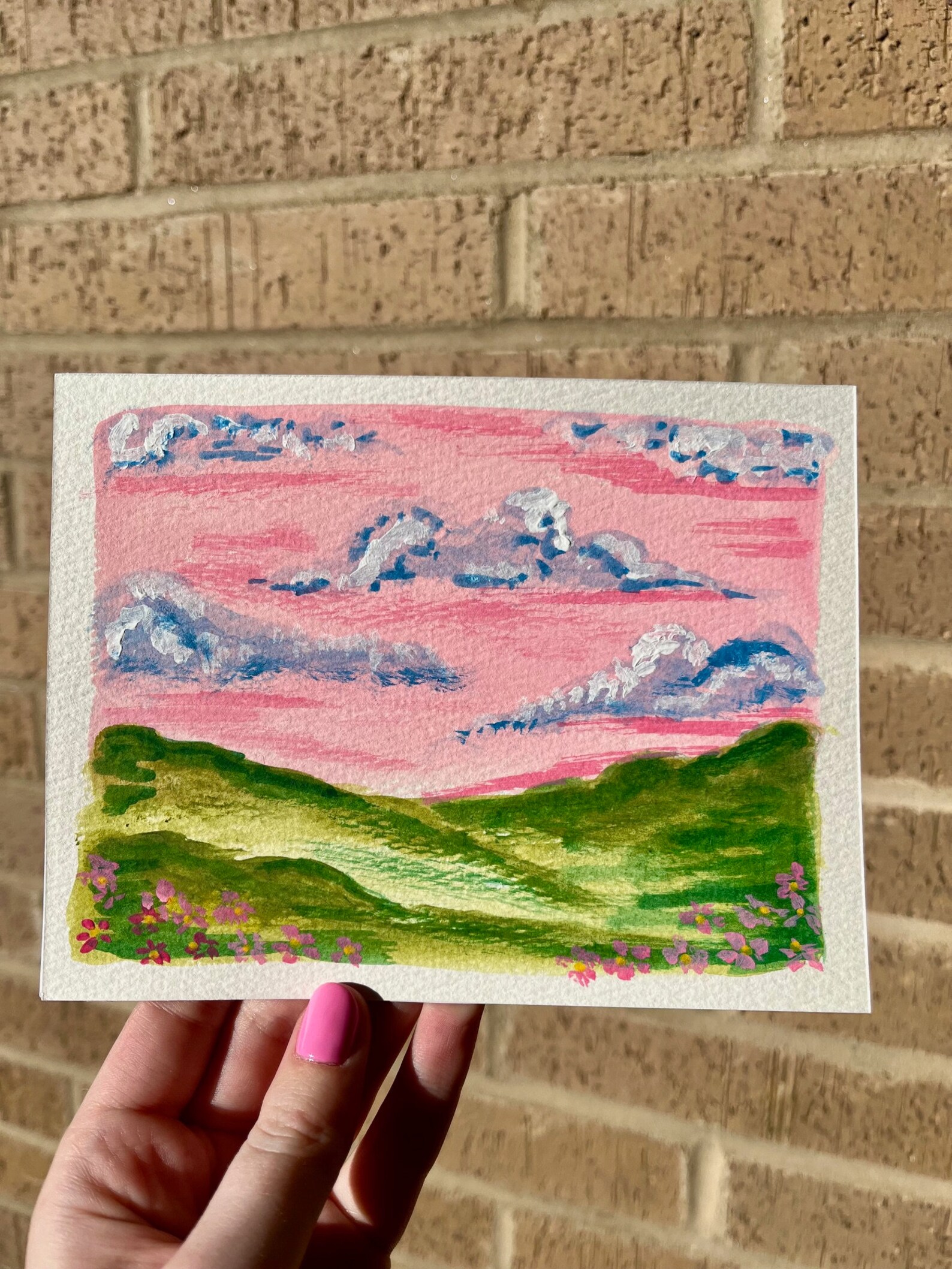 Pink Sunset Lanscape Card - Etsy