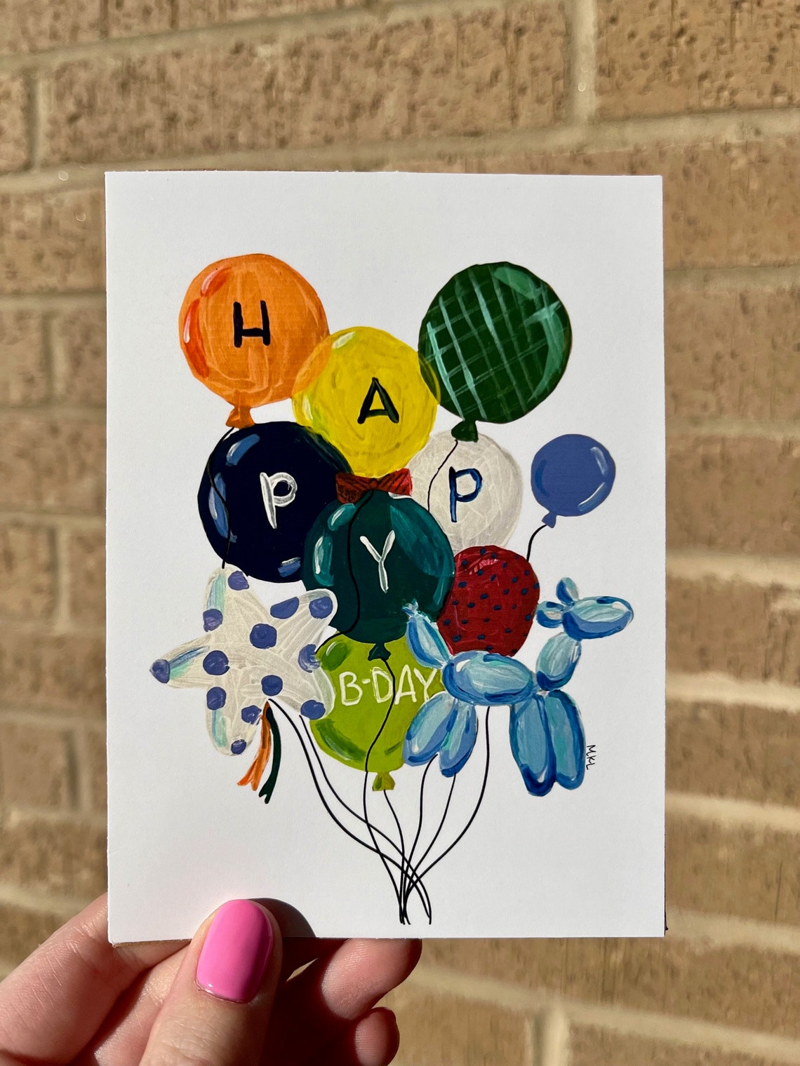 Birthday Balloons Card- Gender Nuetral Balloon Card - Etsy