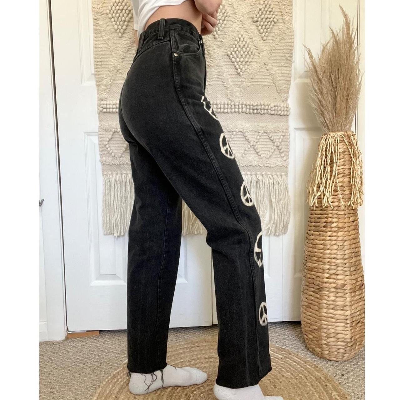 Vintage Handmade Upcycled Bleach Dye Peace Sign Wrangler Jeans - Etsy