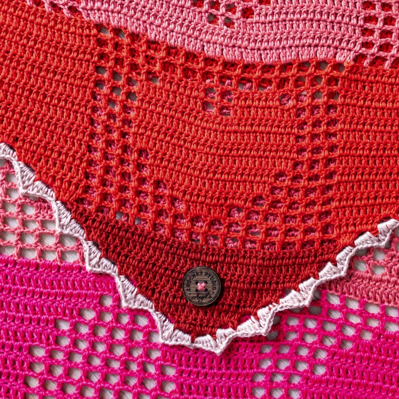 Charmed Harmony Shawl, Crochet Pattern, Triangular Filet Lace Wrap (PDF ...