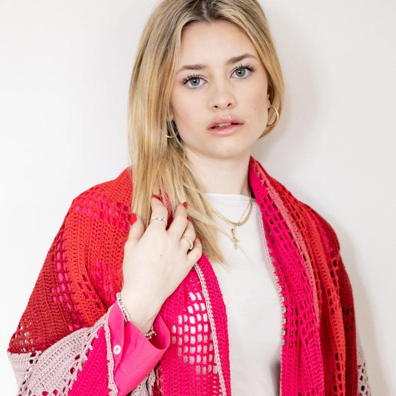 Charmed Harmony Shawl, Crochet Pattern, Triangular Filet Lace Wrap (PDF ...