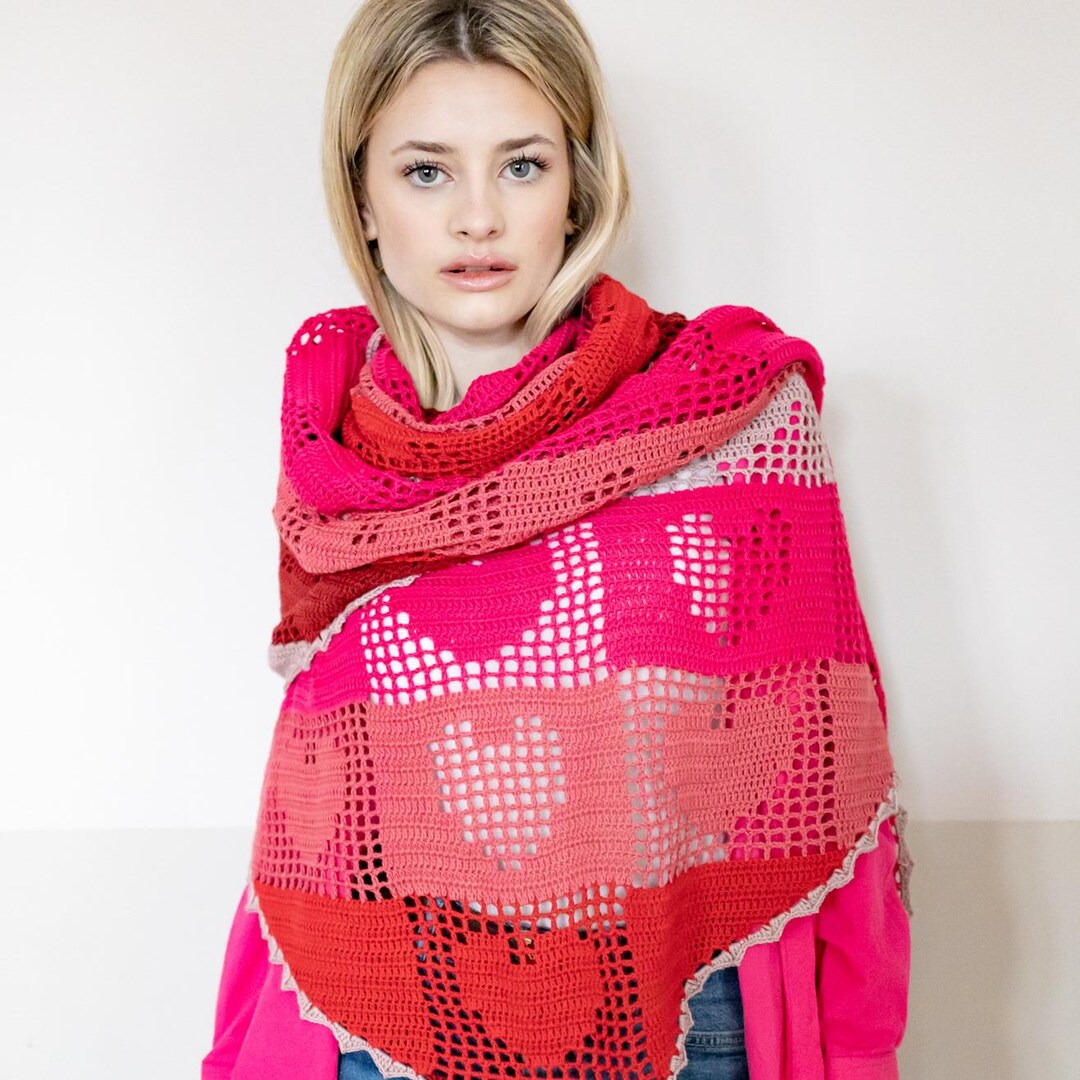 Charmed Harmony Shawl - Filet Crochet Triangular Masterpiece ...