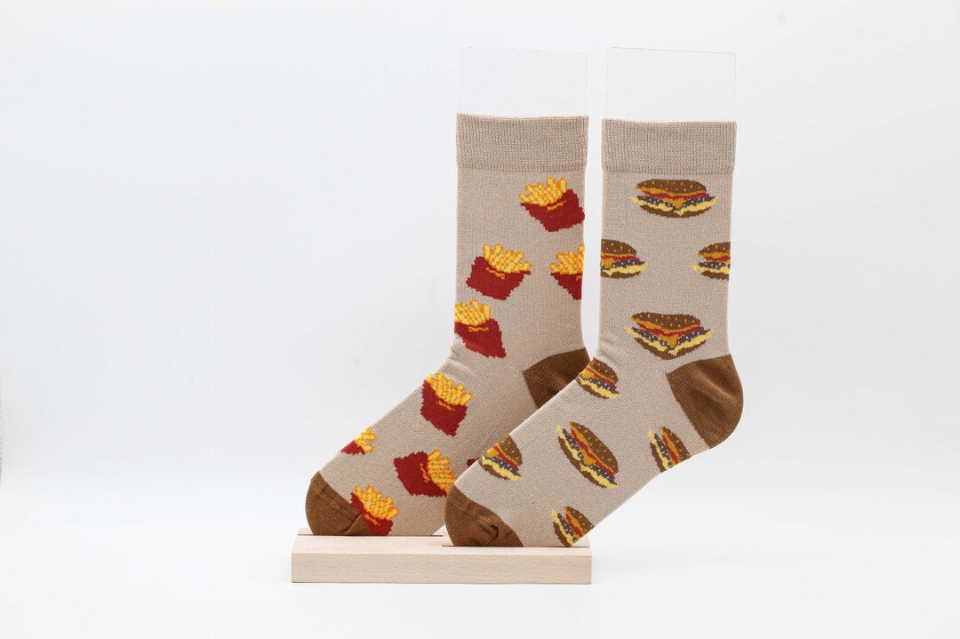 Cheeseburger & Fries Socks: Funny Fast Food Novelty Socks - Etsy
