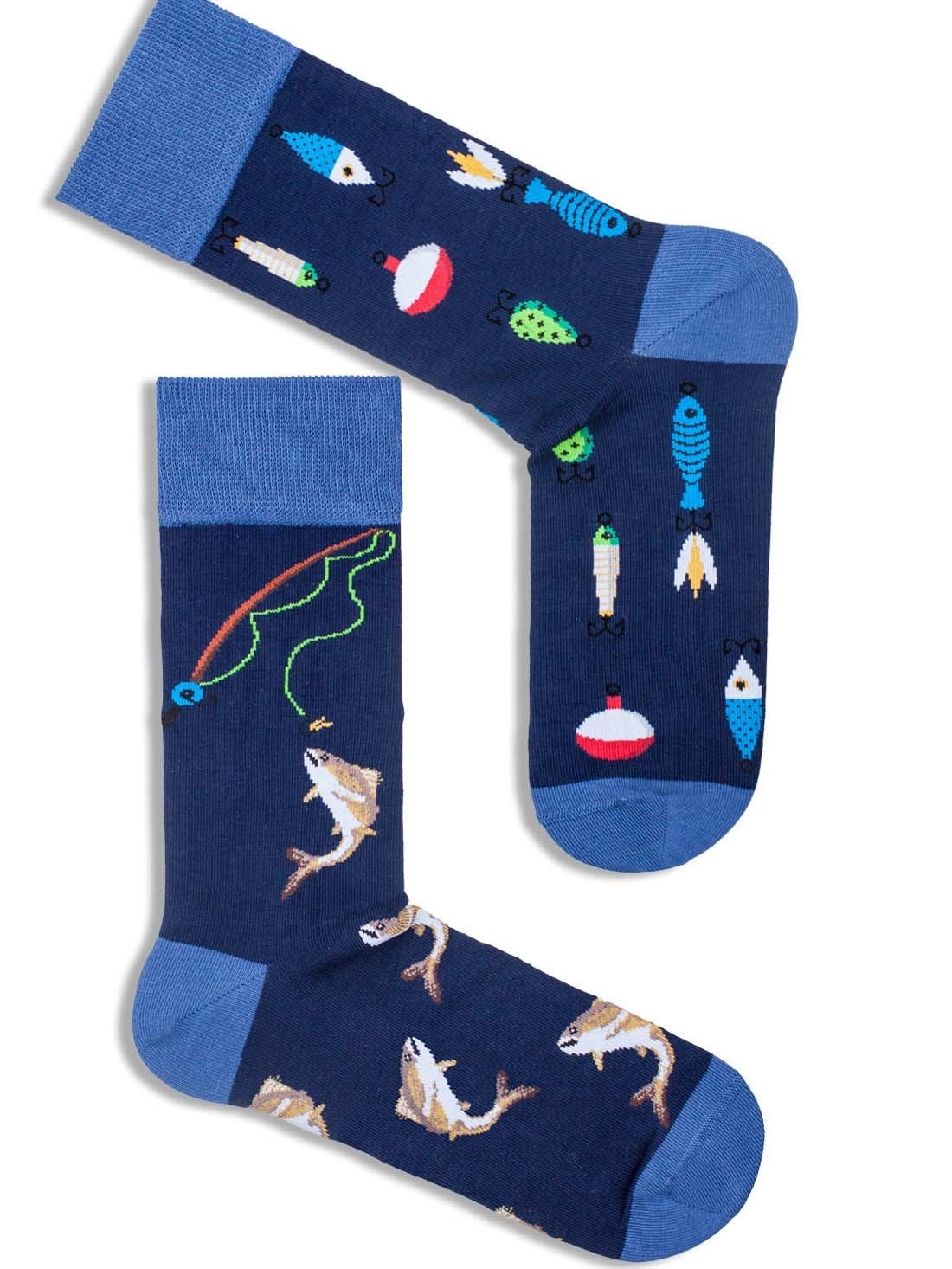 Fisherman Angler Fishing Rod Float Fish Men Socks Variants, Funny Socks ...