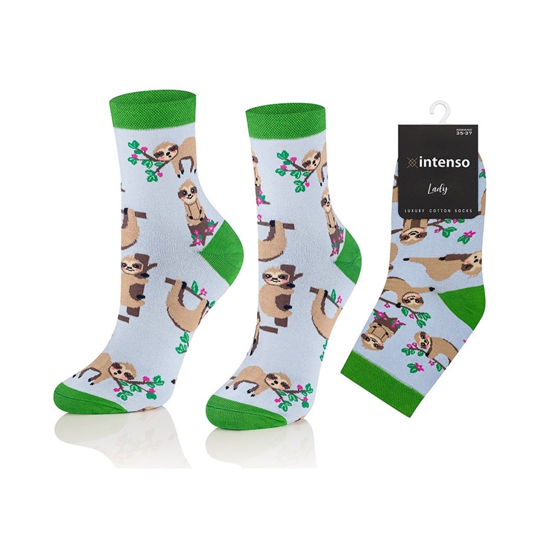 Sloth Socks: Combed Cotton Funny Socks - Etsy
