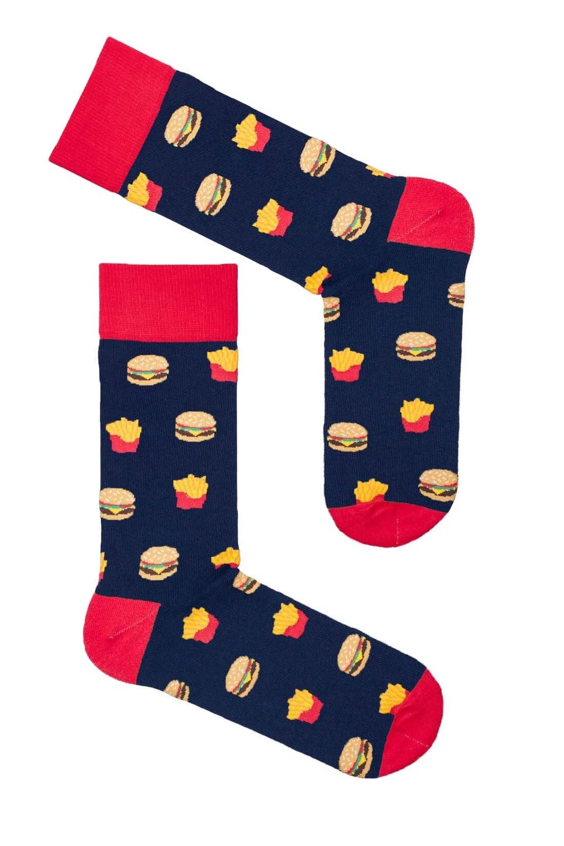 Hamburger Fries Chips Fast Food Men Socks Variants, Funny Socks, Cozy ...