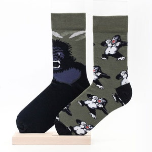 Gorilla Godzilla King Kong Unisex Socks, Funny Socks, Cozy Socks, Woman ...