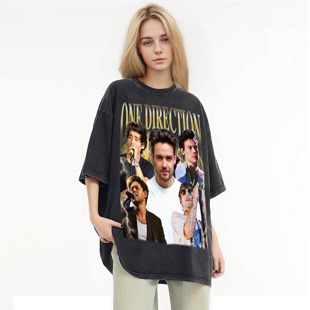 One Direction Vintage Washed T-shirt, 1D Band Graphic Unisex Shirt ...