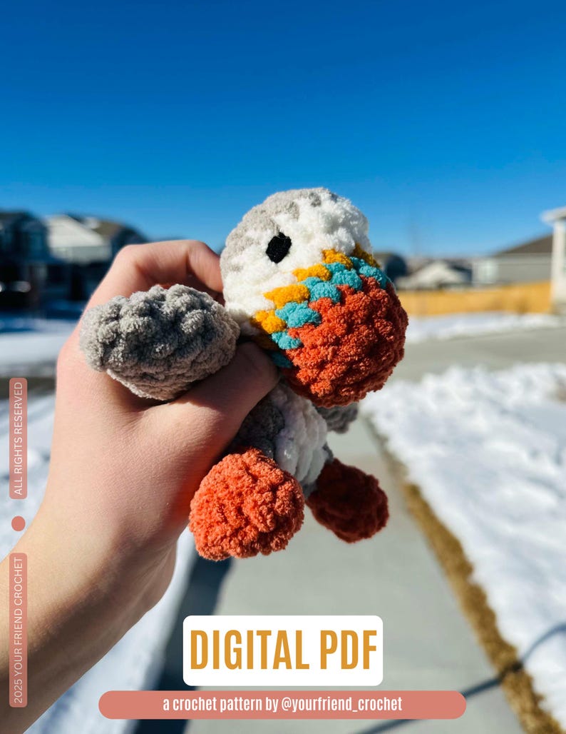 Mini Puffin Crochet Pattern | Prim the Mini Puffin | Low Sew Amigurumi ...