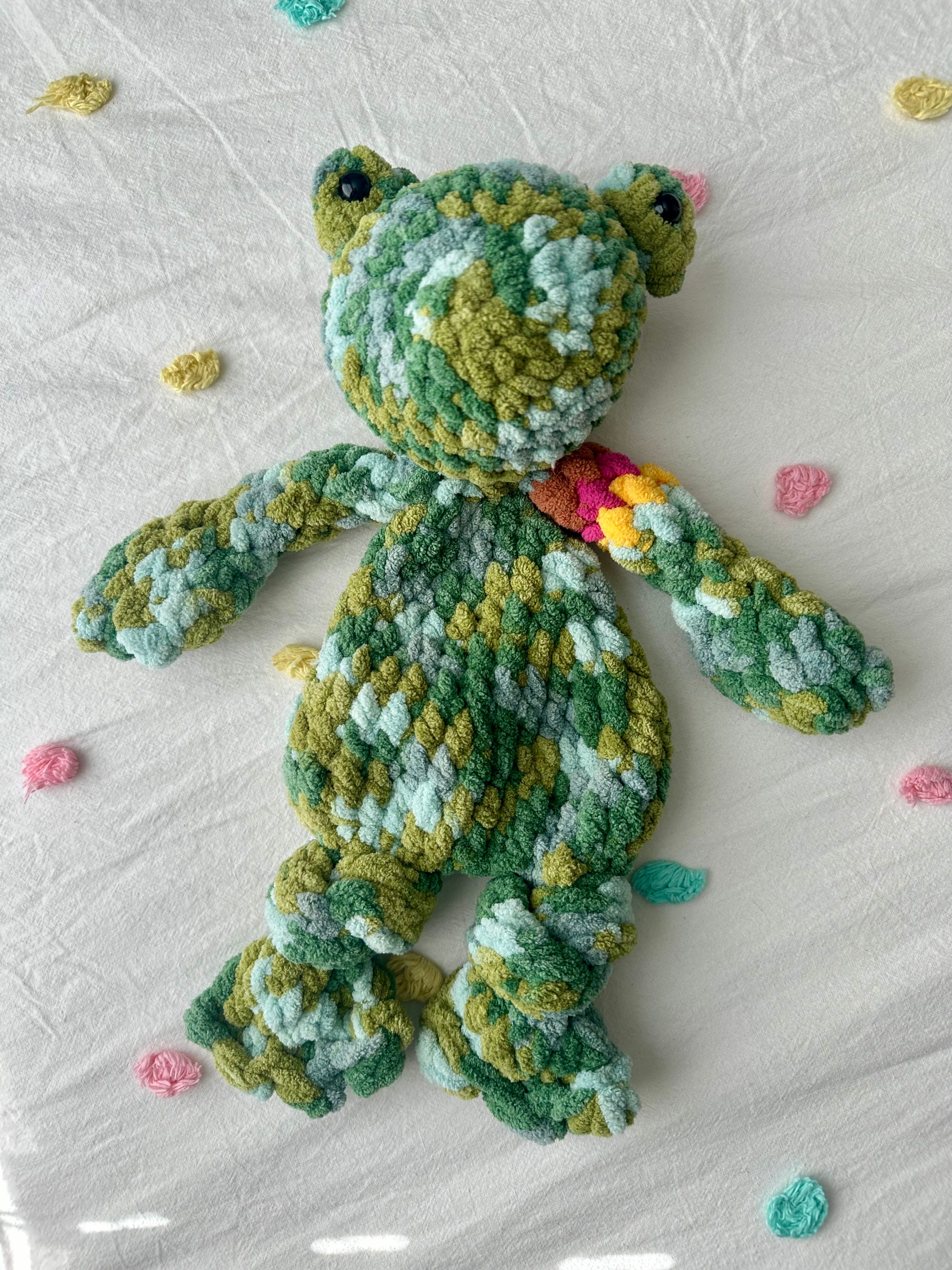 Crochet Frog Lovey, Soft Amigurumi Snuggler, Crochet Lovey Animal ...