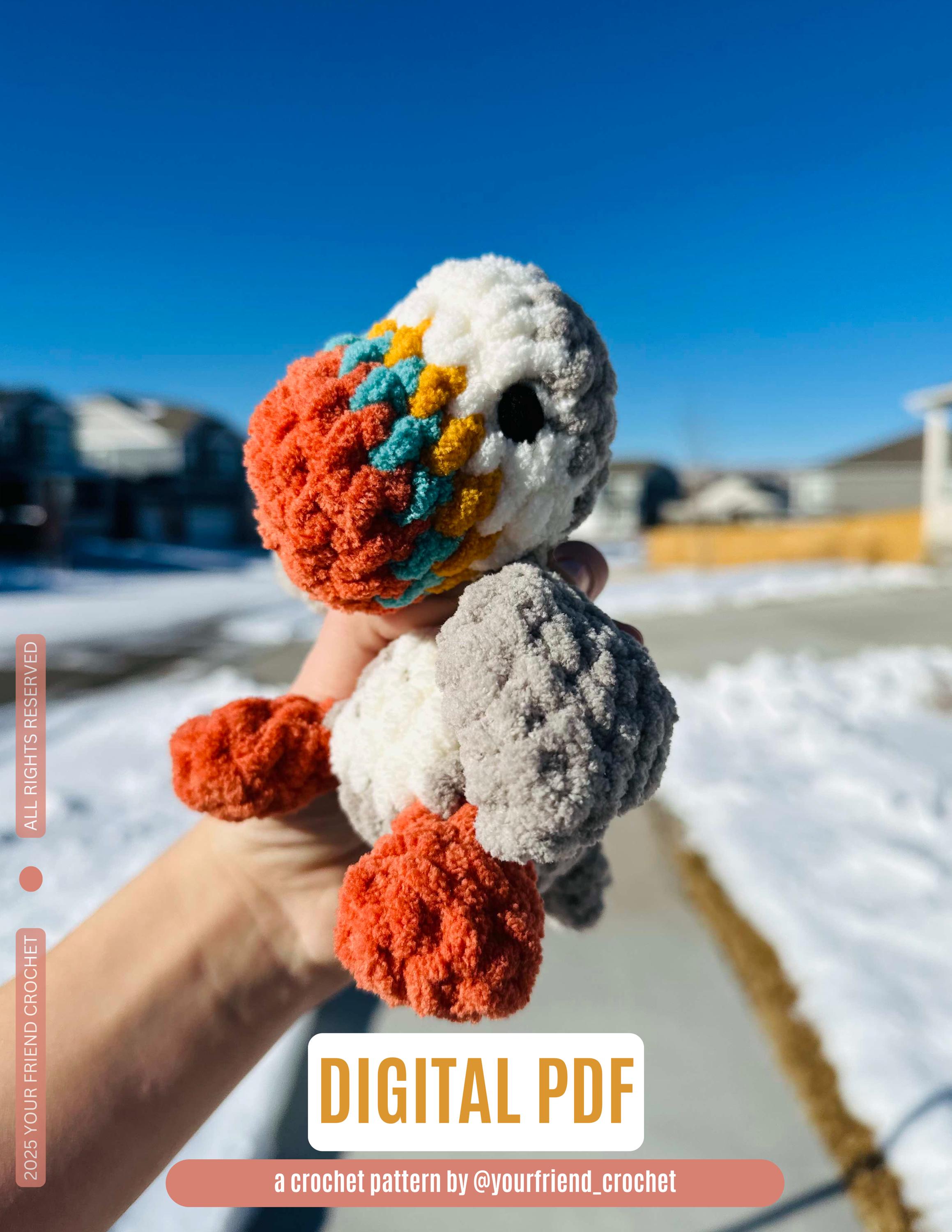 Prim the Mini Puffin Crochet Pattern, Digital Low Sew Pattern, Instant ...