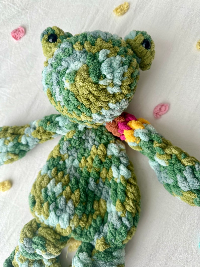 Crochet Frog Lovey, Soft Amigurumi Snuggler, Crochet Lovey Animal ...