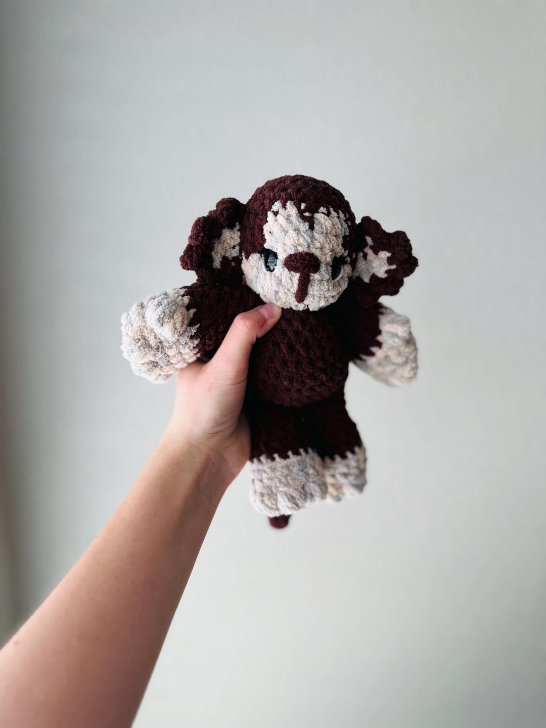 Monkey Crochet Plushie, Handmade Monkey Stuffie Lovey, Soft Monkey ...