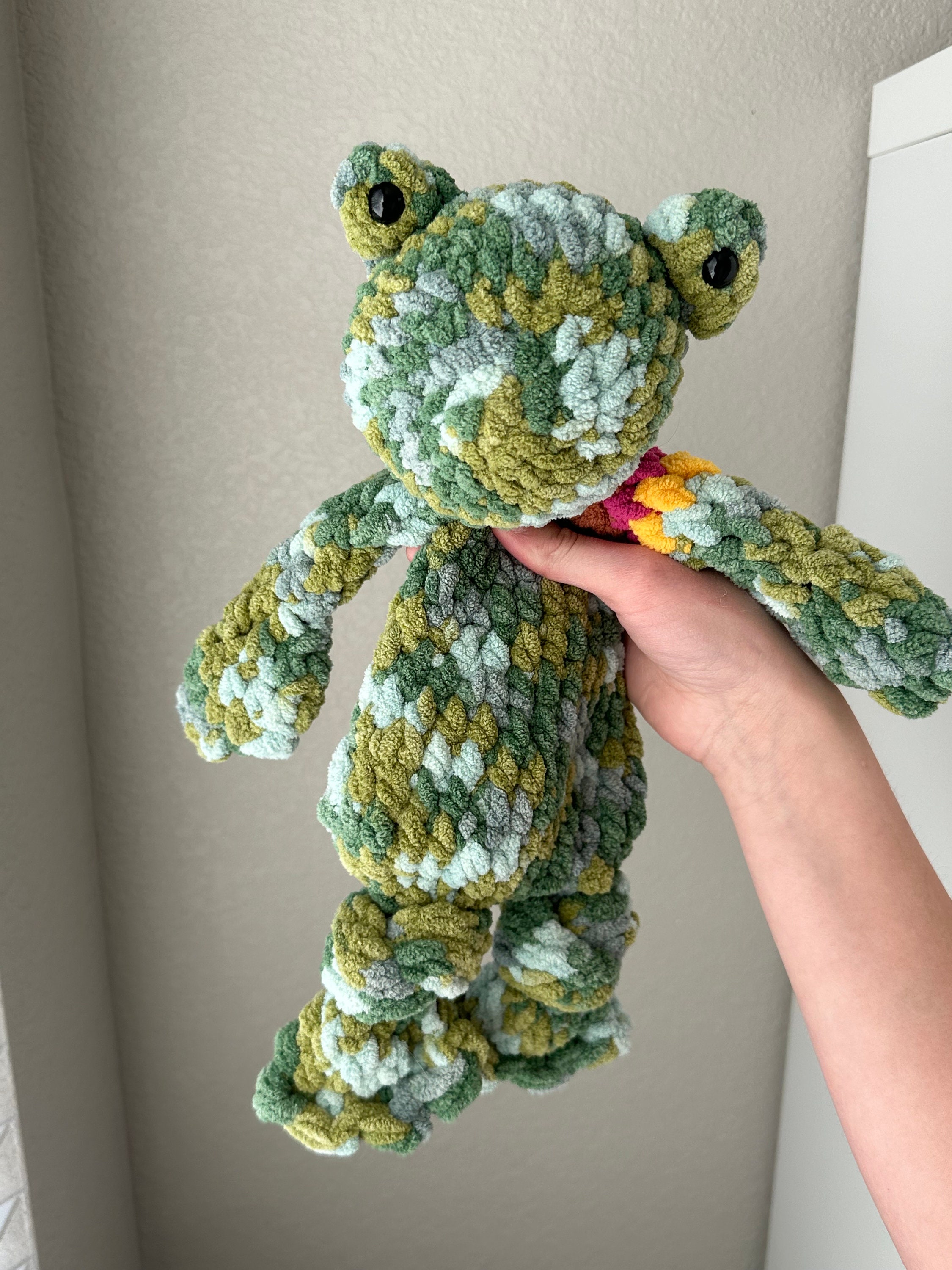 Crochet Frog Lovey, Soft Amigurumi Snuggler, Crochet Lovey Animal ...