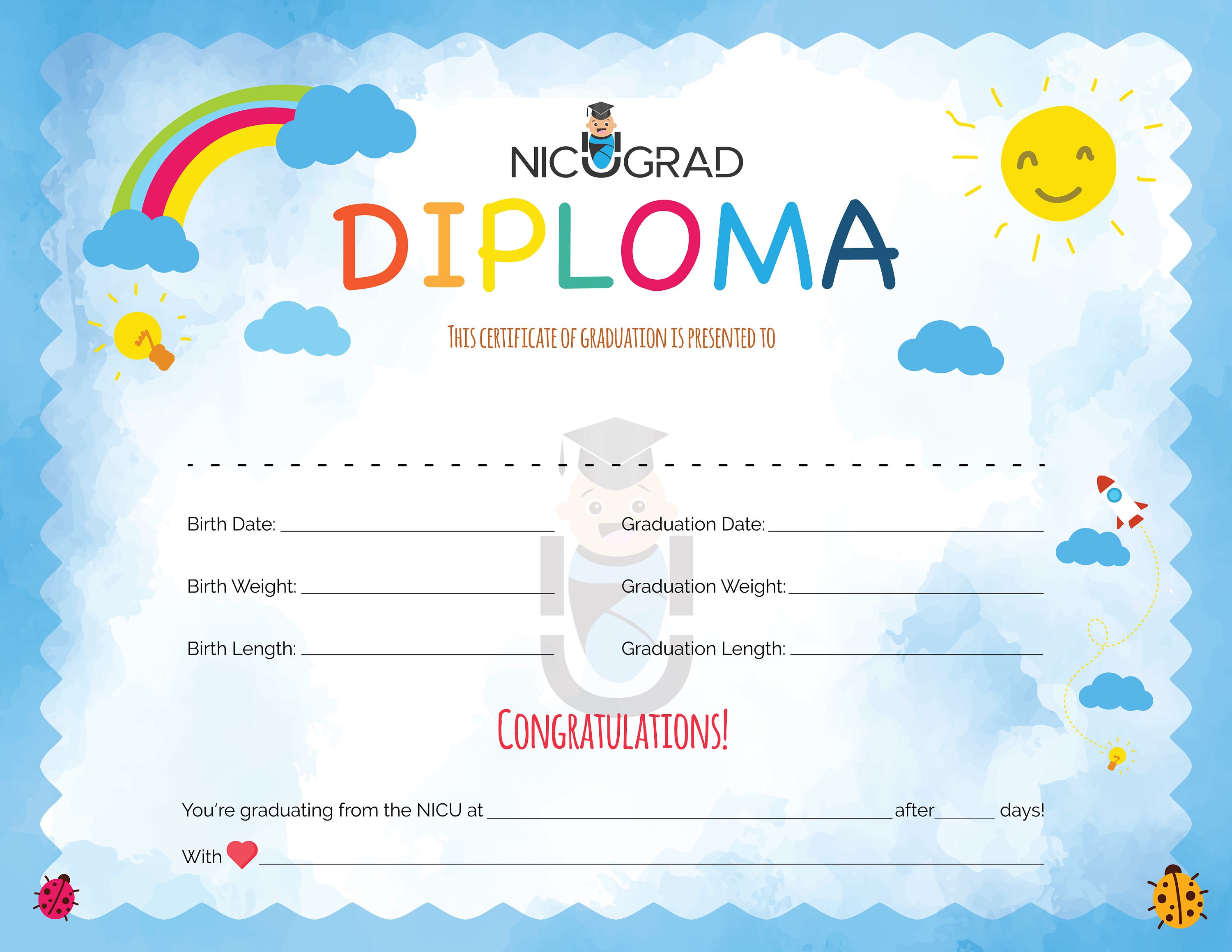 NICUGRAD® Graduation Set NICU Graduation Cap and Gown NICU - Etsy