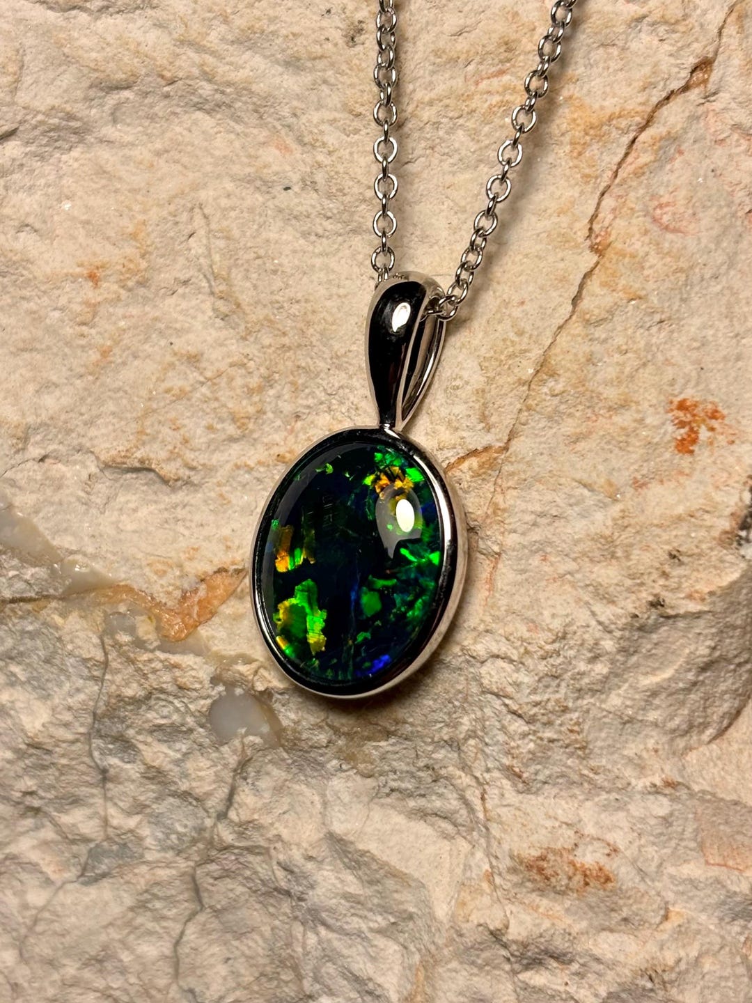 Opal Triplet Necklace Sterling Silver - Etsy