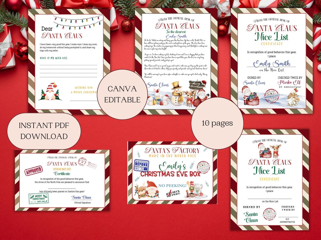 Letter From Santa Secret Santa Ideas Santa Letters Nice - Etsy
