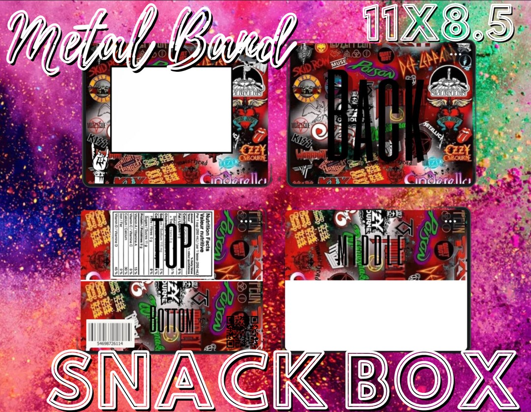 Heavy Metal Snack Box Template 11X8.5 - Etsy