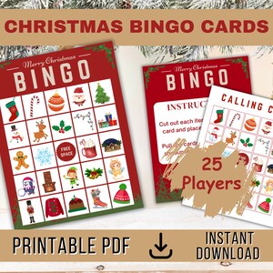 Christmas Party Bingo Game Printable PDF - Etsy