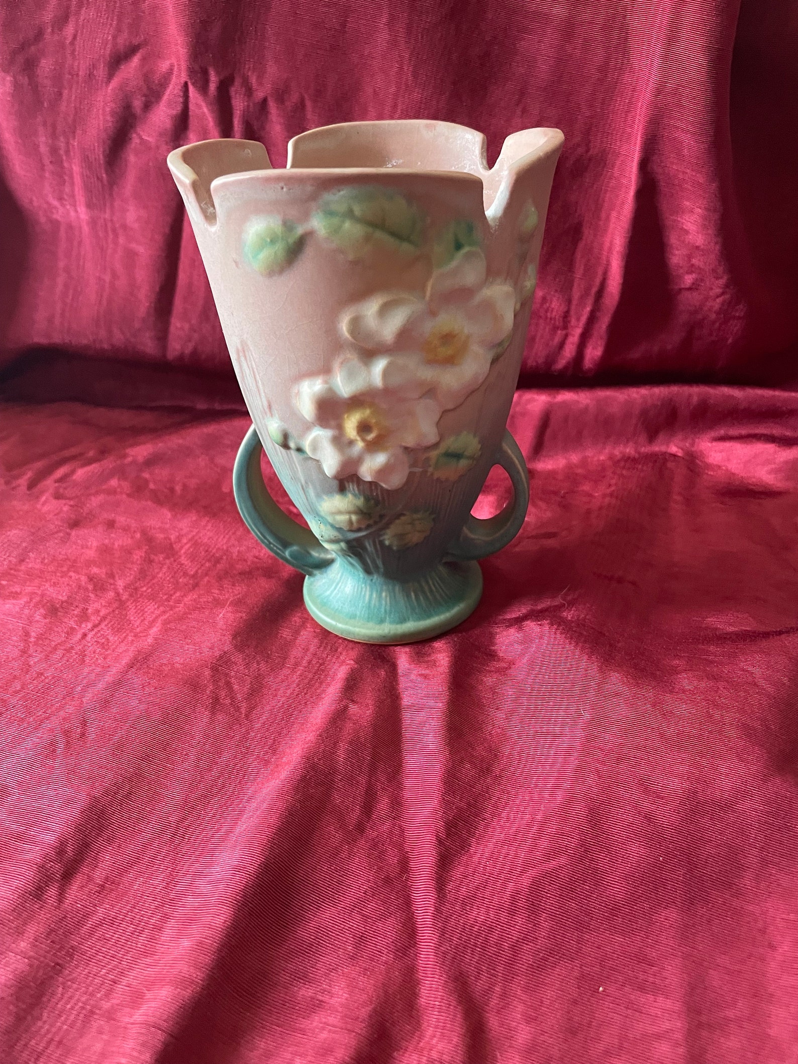 Roseville Pottery White Rose Vase, 980-6, 1930's, Made in the USA - Etsy