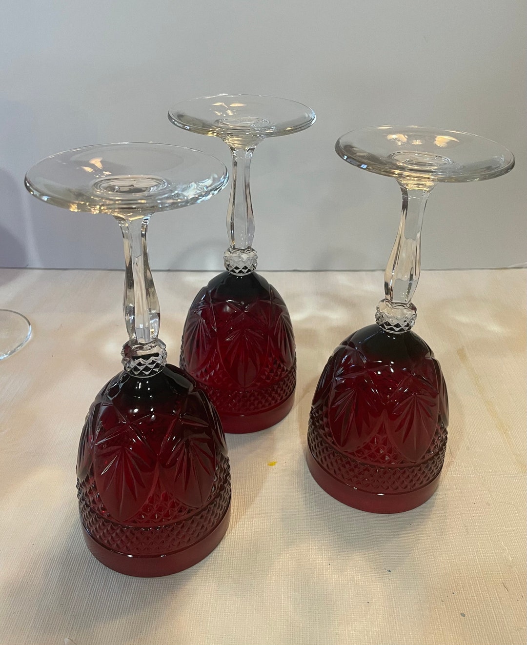 Crystal Darques 8 Ruby Red Water Goblet. Set of 12 - Etsy