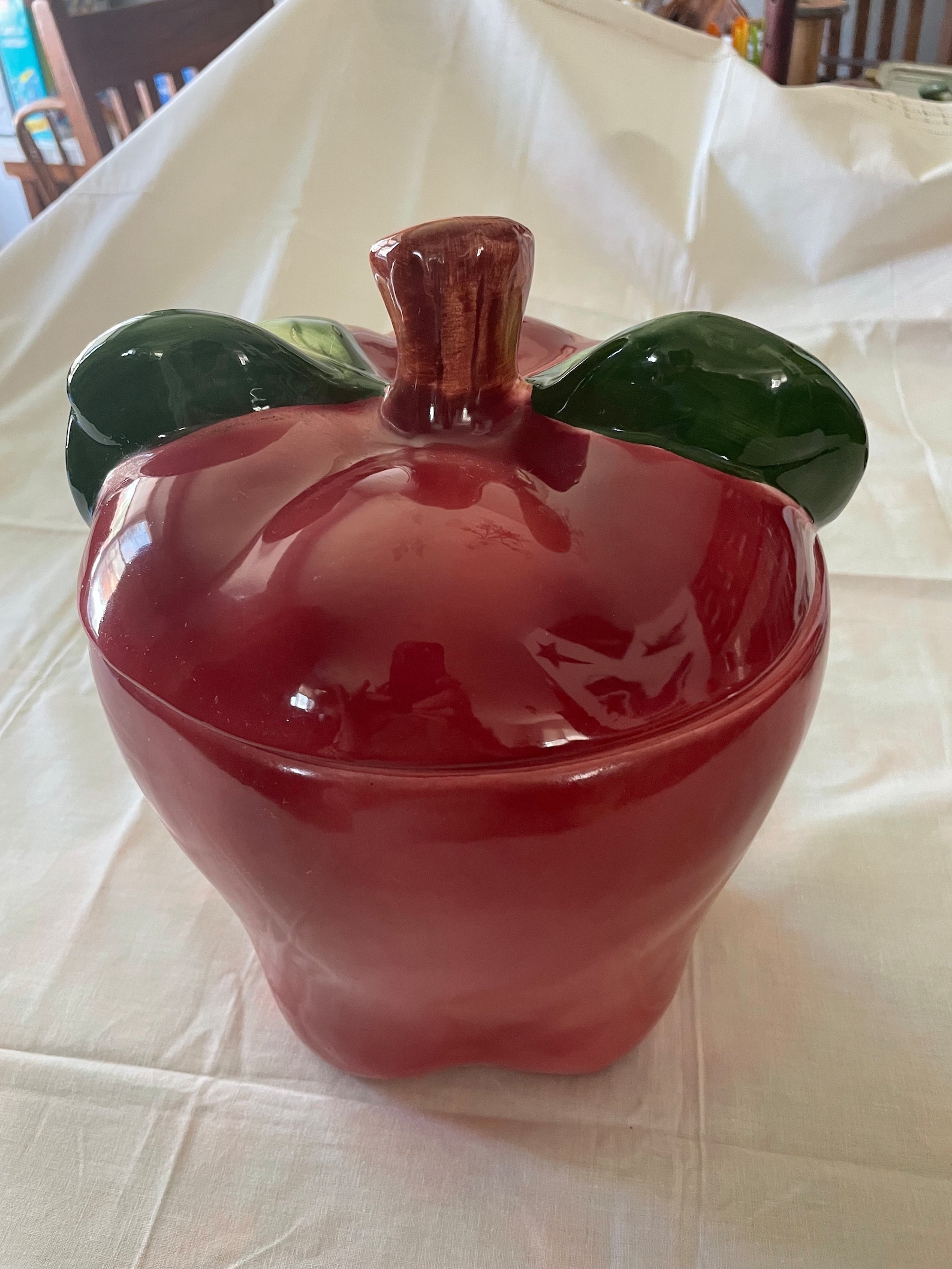 Large Vintage Mid Century Ceramic Apple Shaped Cookie Jar - Etsy