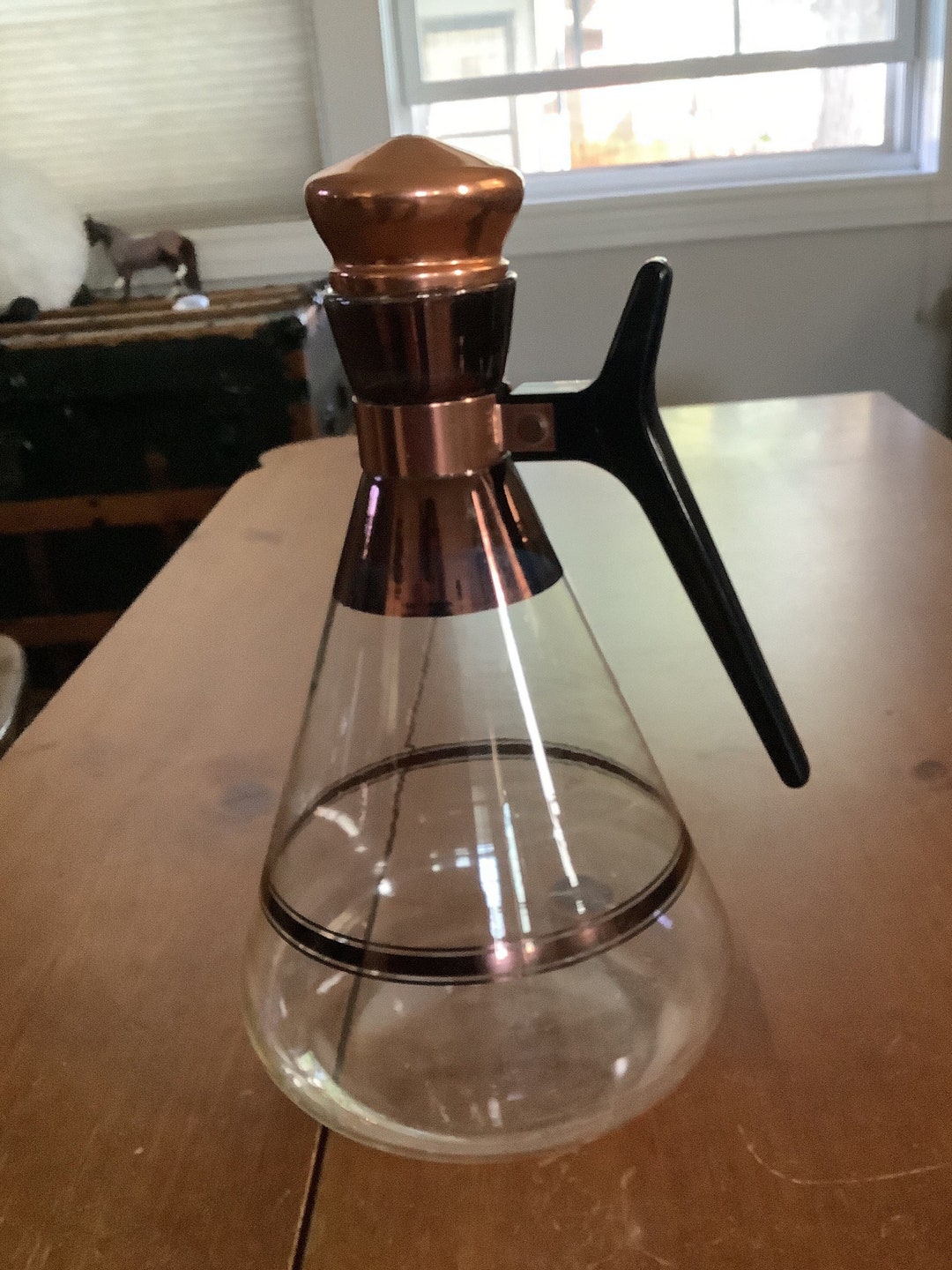 Inland Vintage Glass Atomic Coffee Pot With Copper Accents - Etsy