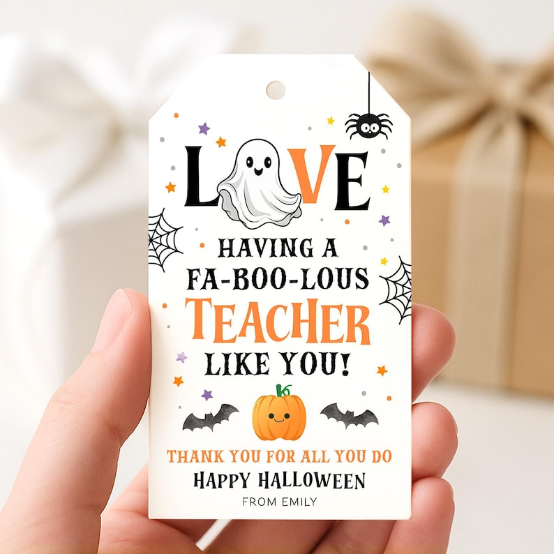 EDITABLE Halloween Gift Tag Teacher Appreciation Halloween Class Gift ...