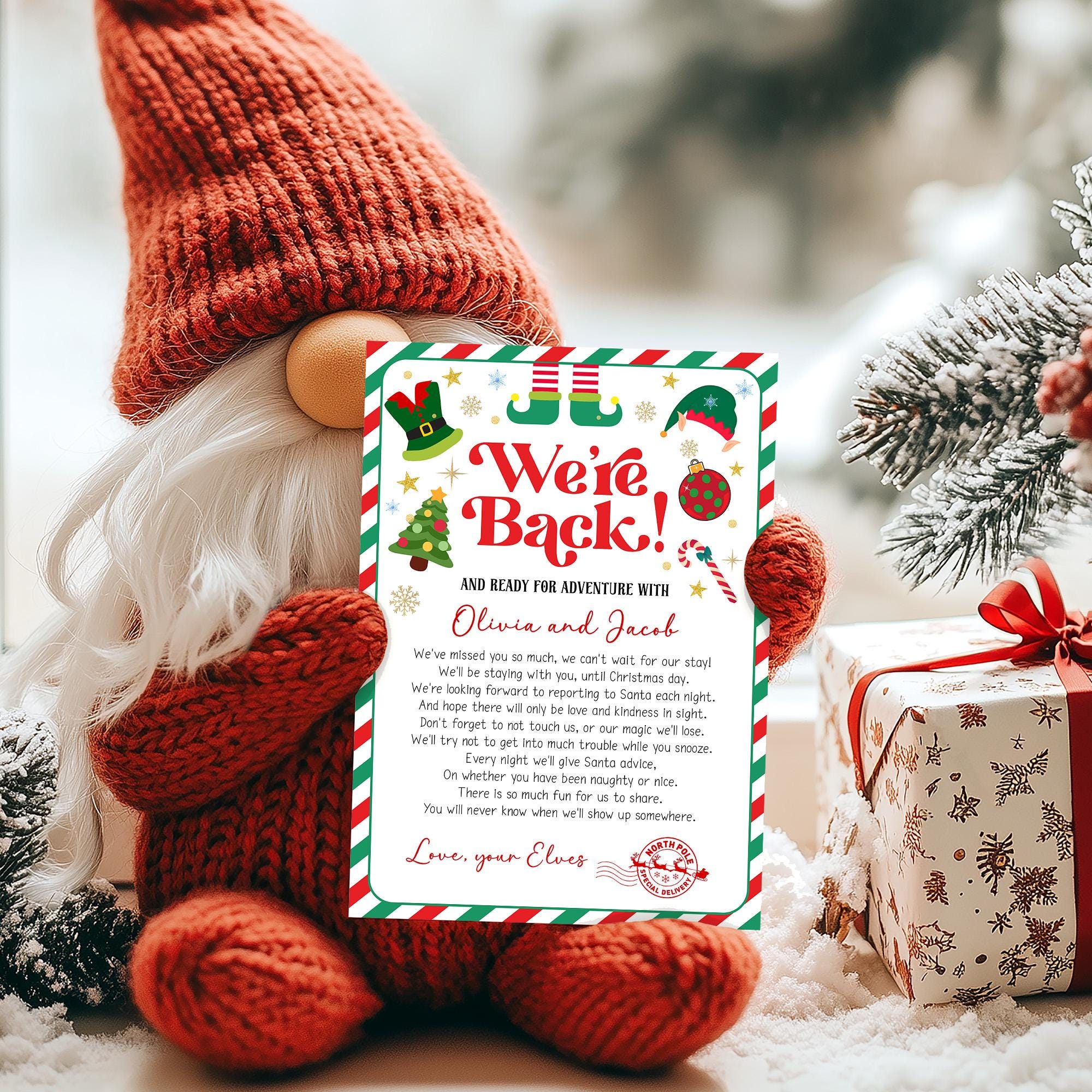 Editable Elves We're Back Letter Elves Arrival Letter Elves Return ...