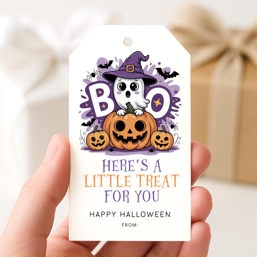 EDITABLE Halloween Gift Tag, Halloween Boo Tag, Halloween Class Gift ...