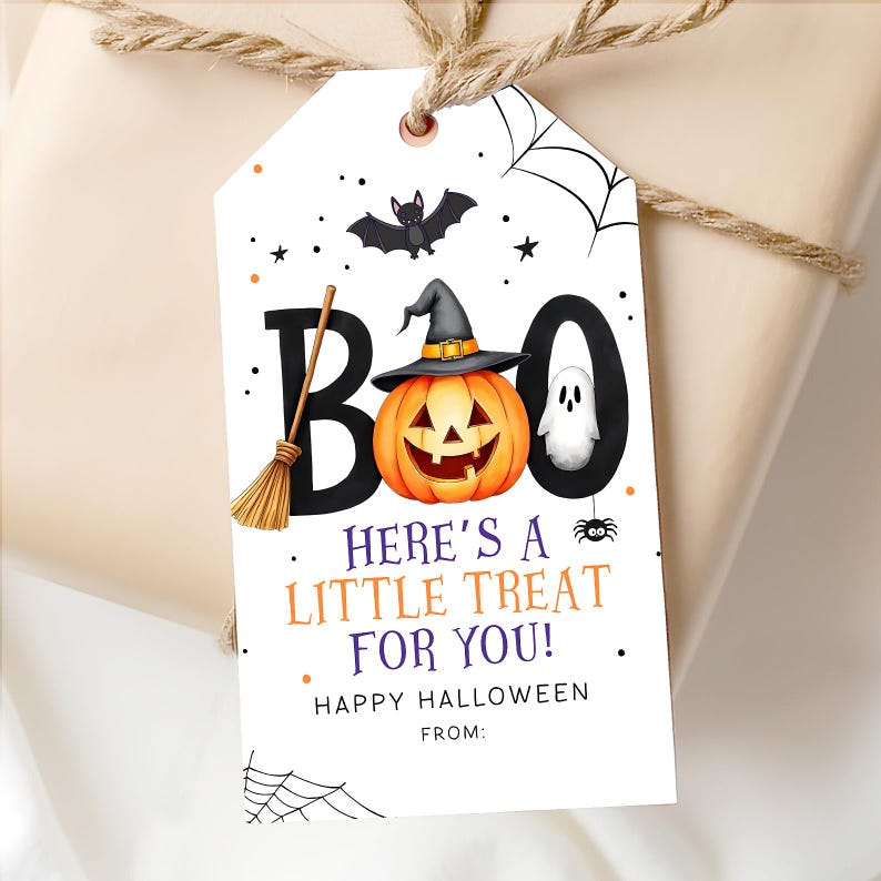 EDITABLE Halloween Gift Tag, Halloween Boo Tag, Halloween Class Gift ...