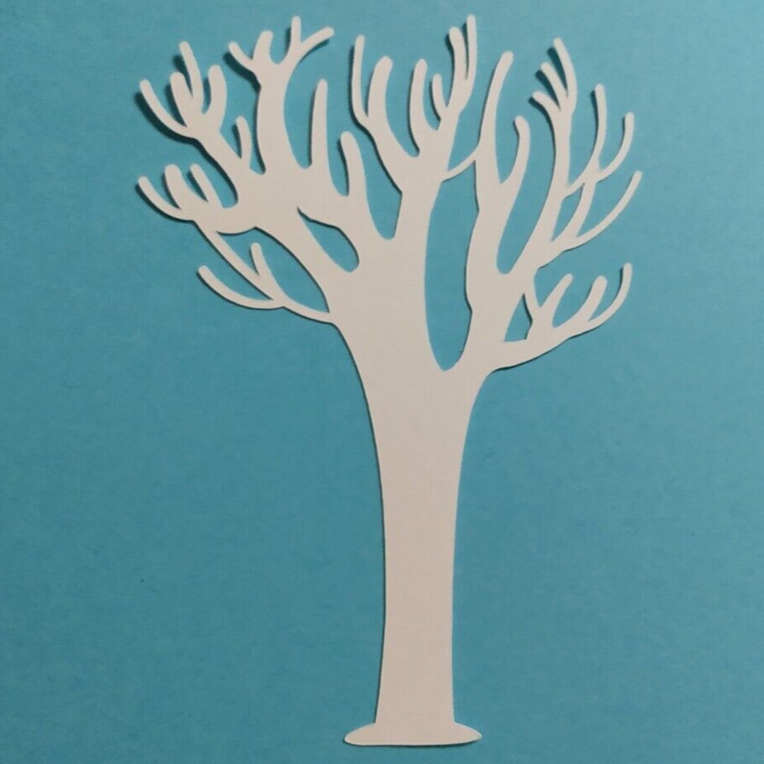 Set of 8 Bare Tree 3 Tall White Cardstock Die Cut - Etsy