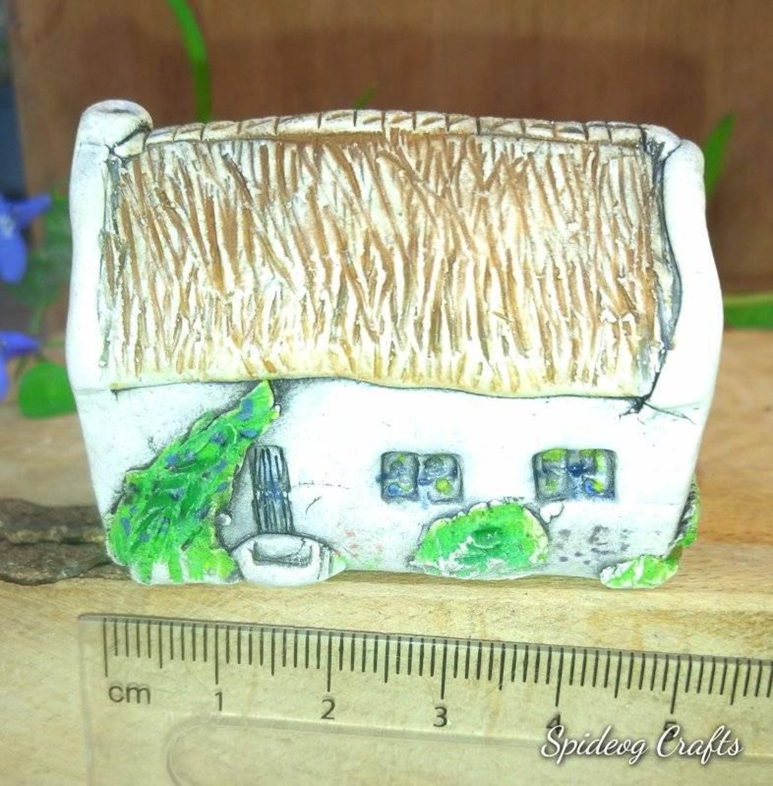 Handmade Ceramic Irish Cottage With Thatched Roof - Miniature Home ...