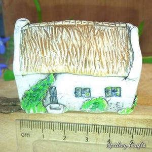 Handmade Ceramic Irish Cottage With Thatched Roof - Miniature Home ...