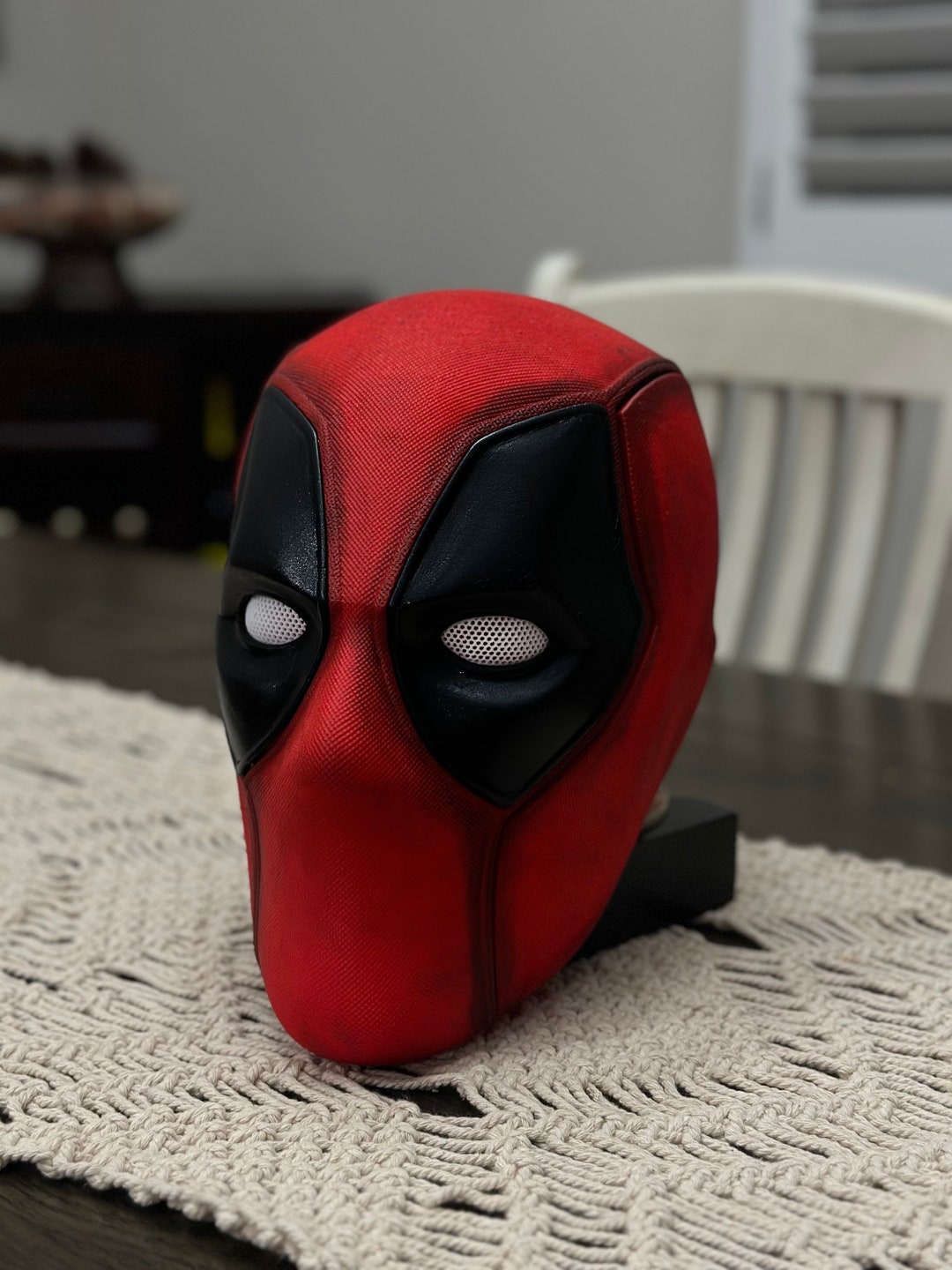 Deadpool Cosplay Mask With Screen Printed Fabric and Magnetic Eyes - Etsy