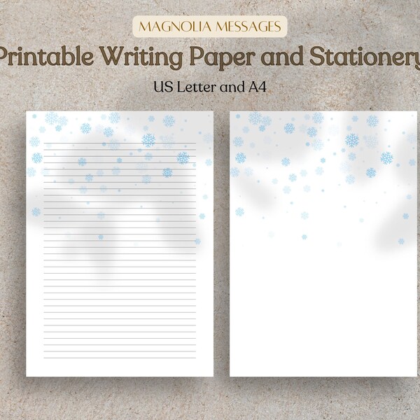Winter Printable Writing Paper - Etsy