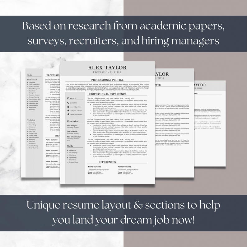 Resume & Cover Letter Bundle Template Microsoft Word Google Docs Apple ...