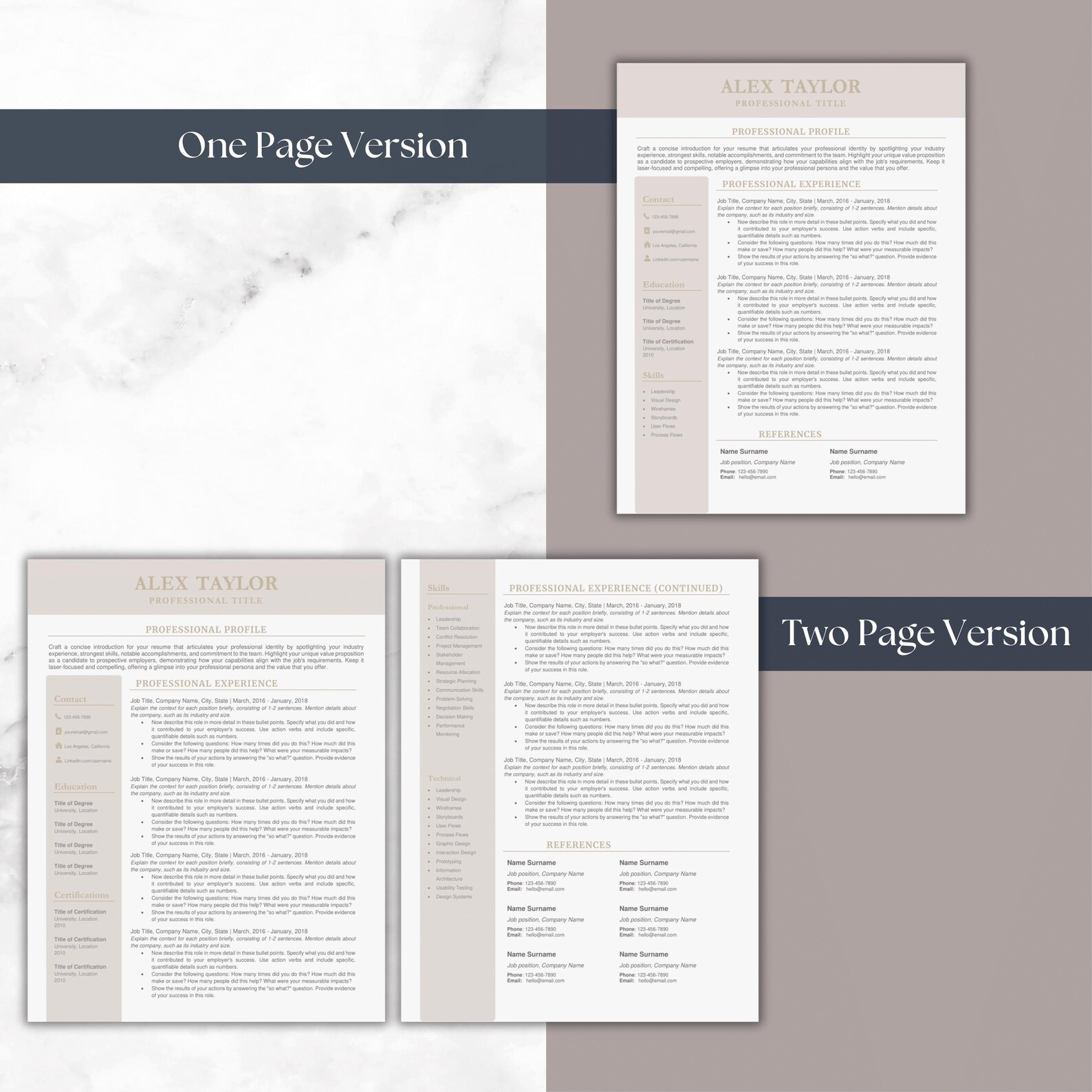 Resume Template Word, Google Docs, & Apple Pages Pretty Pink Girl ...